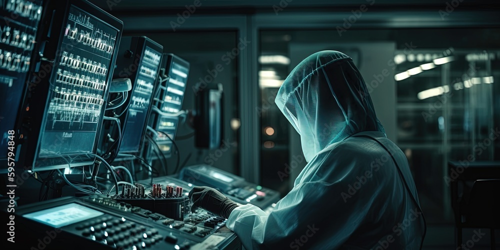 Medical worker in the laboratory doing research. Examination of the ...