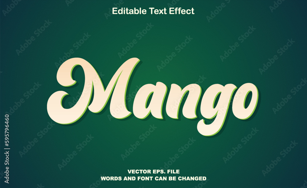 Editable text style effect - Mango text style theme. mango premium text ...