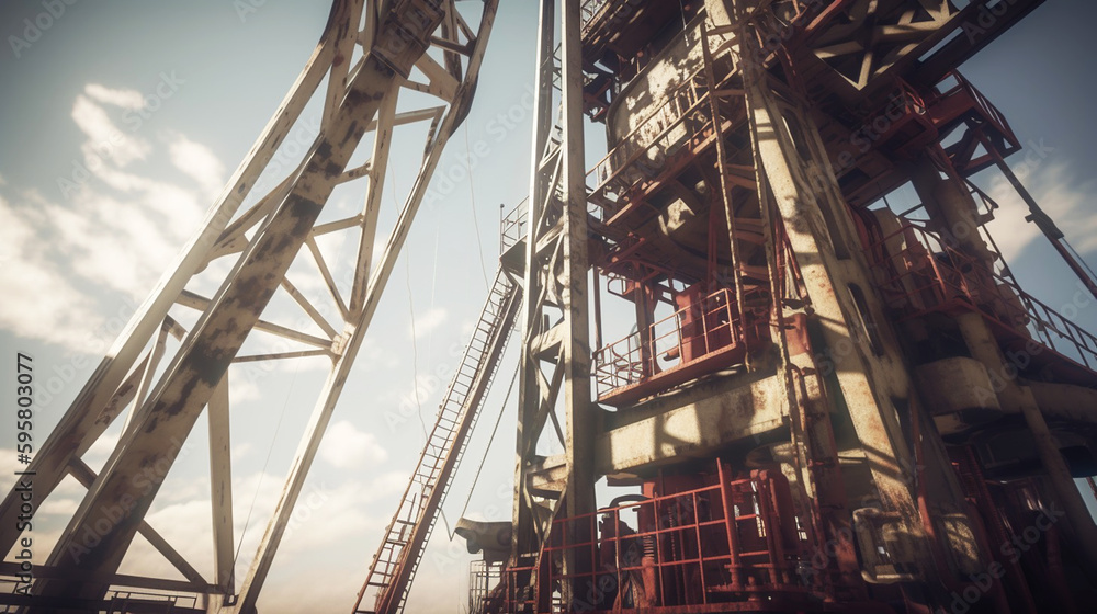 Petroleum concept. Oil pump rig. Oil and gas production. Oilfield site ...