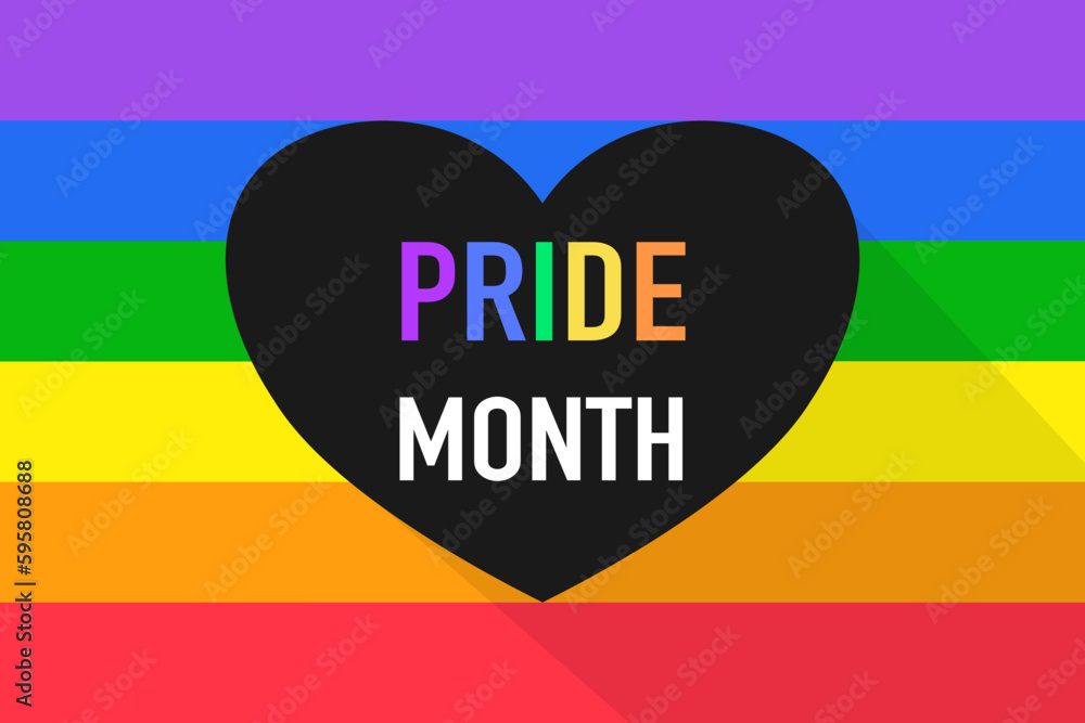 Pride Month LGBTQ Rainbow Background June Happy Love Celebration Black ...