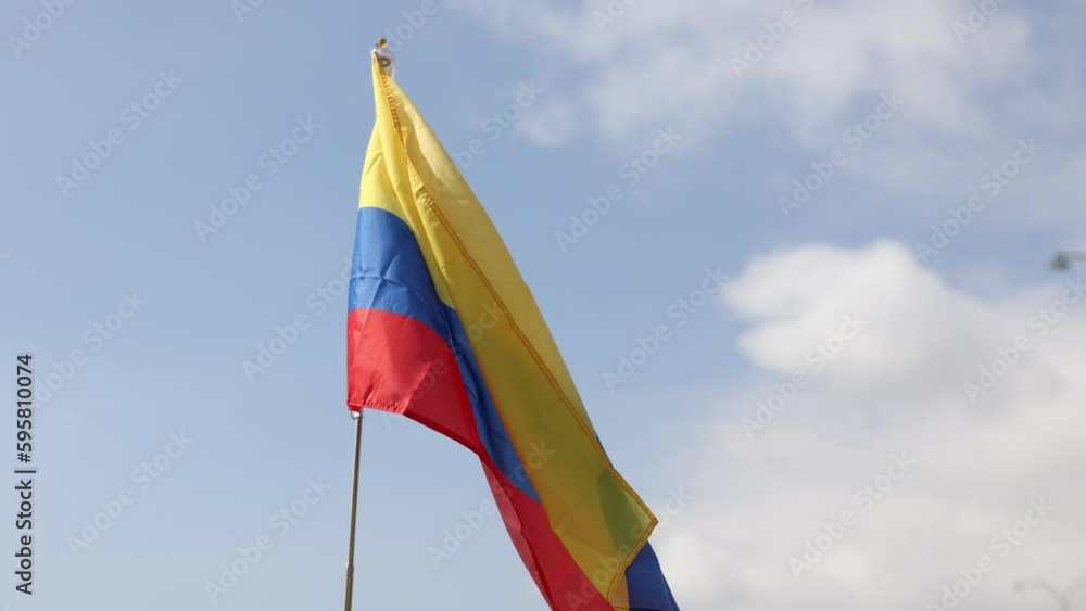 Yellow, blue, and red tricolor flag of Colombia, symbol of national ...
