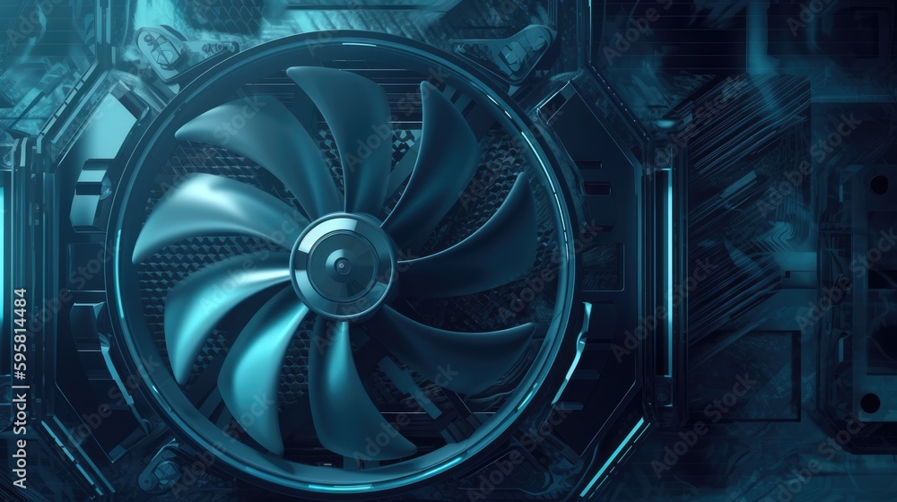 Background with Copy Space, Cooling Fans, Essential PC Component ...
