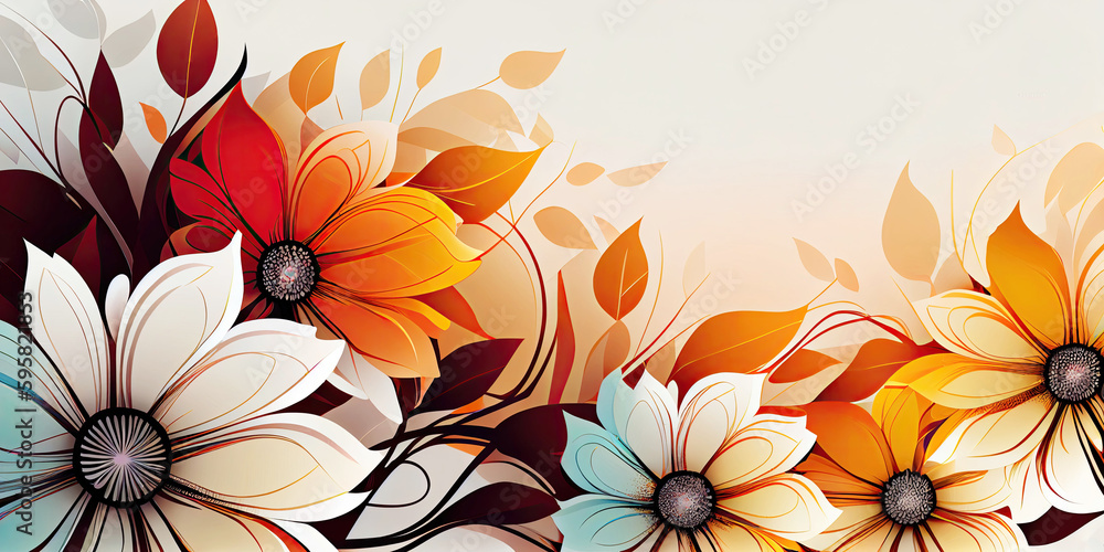 Modern colorful floral header background wallpaper design (Generative ...