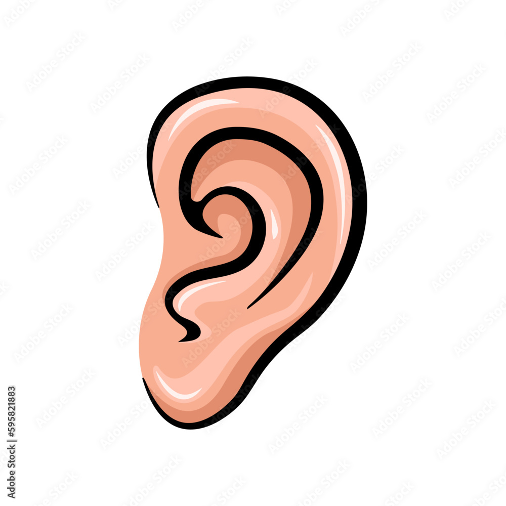 Colorful Ear Cartoon Art Isolated Vector Illustration Stock Vector ...