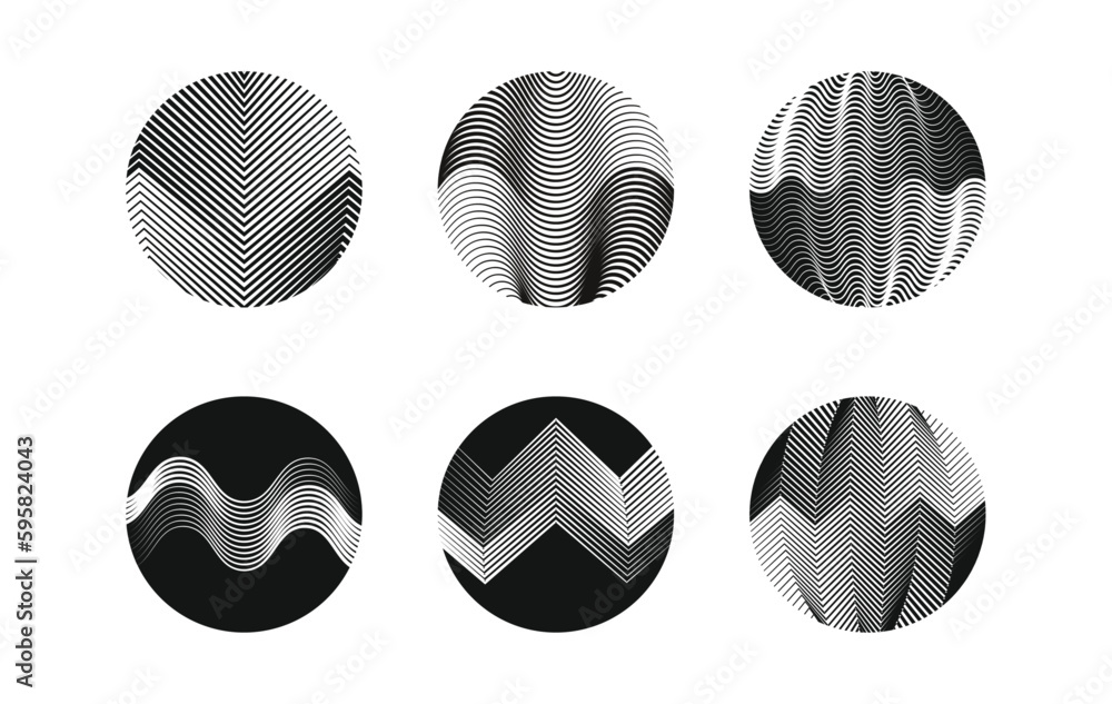 Vector art illustration of the round with line texture, No gradient, a ...