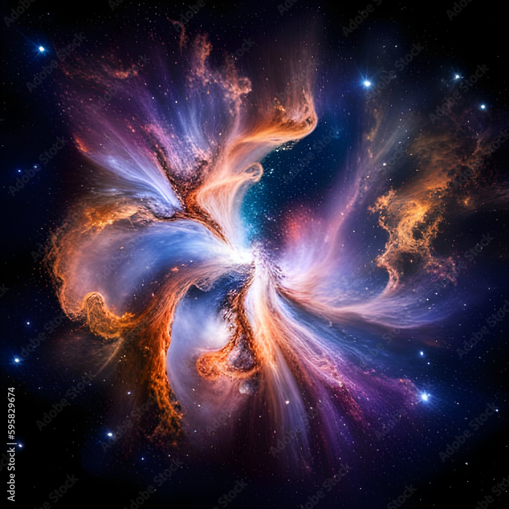 Abstract space wallpaper with colourful nebulas and sparkling stars in ...