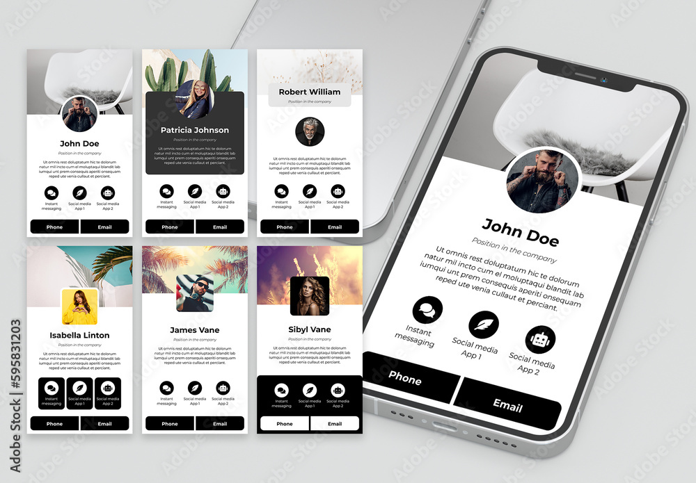 Digital Business Card Set Stock Template | Adobe Stock