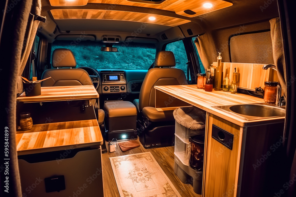 Family car suv conversion camper, interior conversion effect, Van life ...