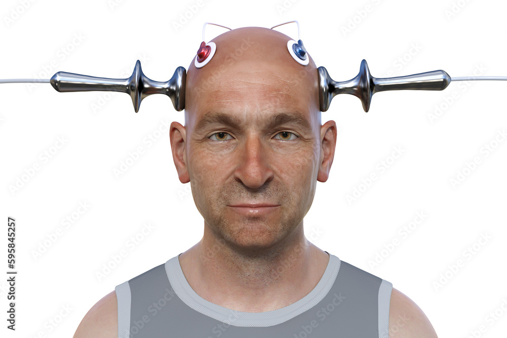 Electroconvulsive therapy, ECT, a treatment involving the use of ...