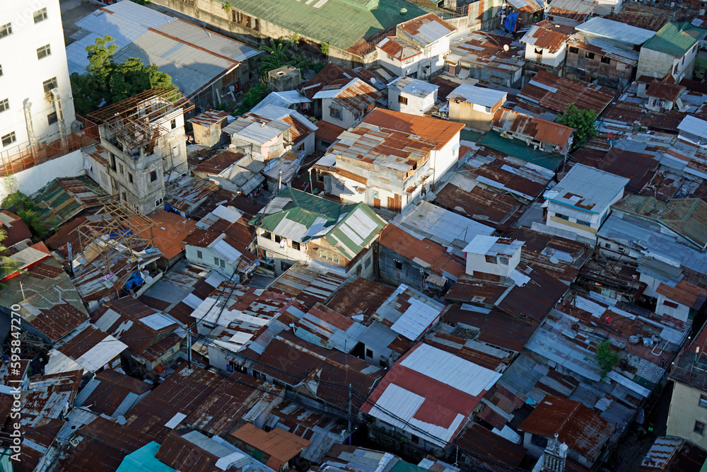 slum of cebu city on the philippines from above Stock Photo | Adobe Stock