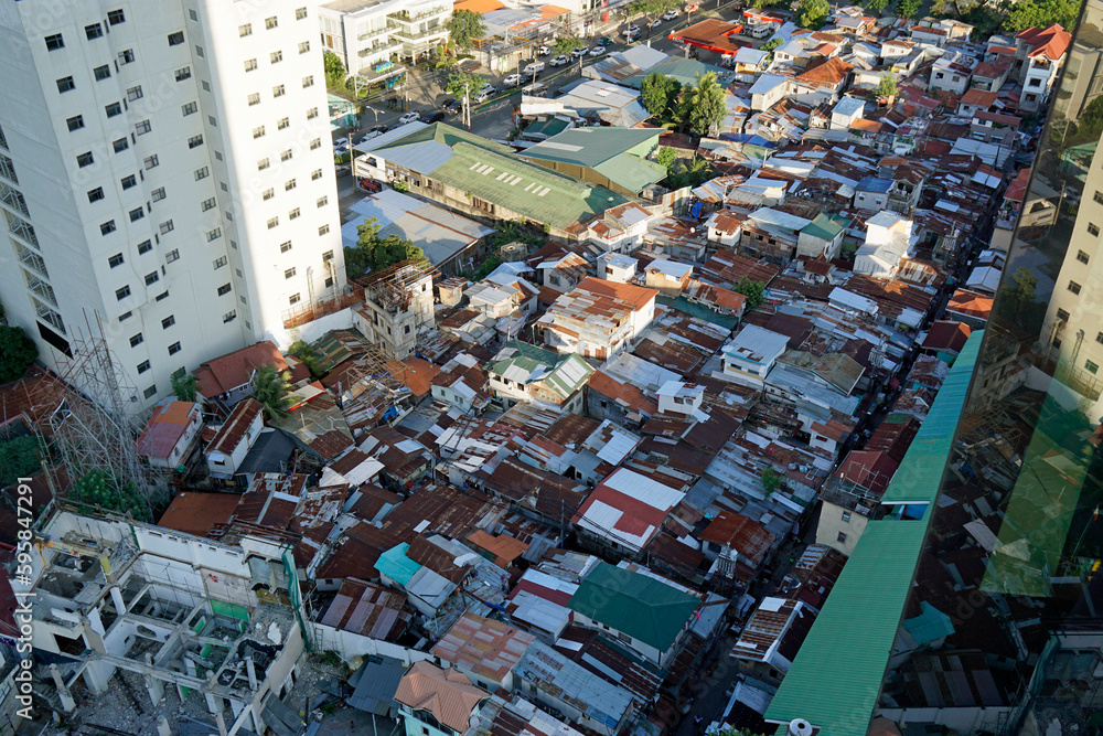 slum of cebu city on the philippines from above Stock Photo | Adobe Stock