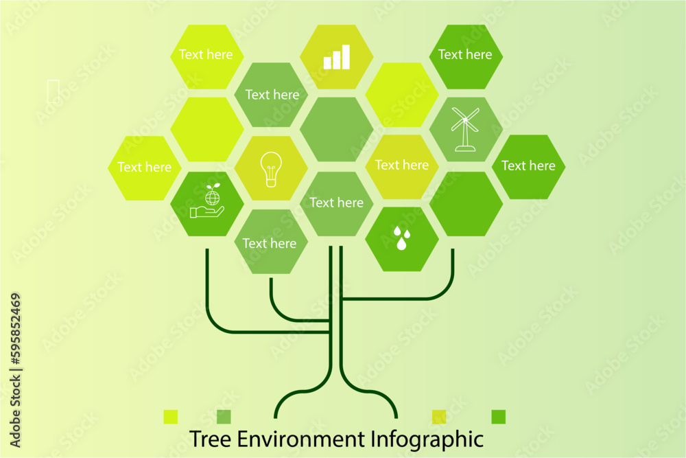 Tree environment business infographic with vector. Green concept ...