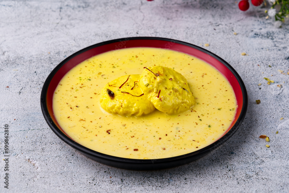 Rasmalai is a popular Bengali sweet delicacy made with Indian cottage ...