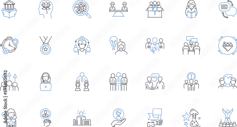Company guidance line icons collection. Strategy, Direction, Objectives ...