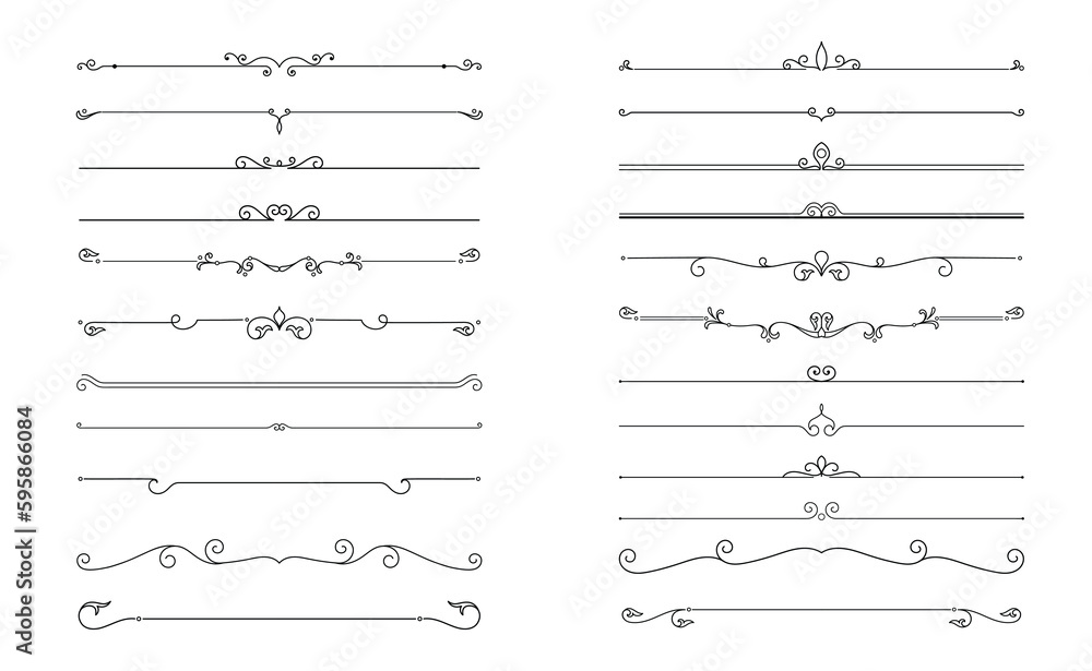 vector big set of divider calligraphic design elements and page ...