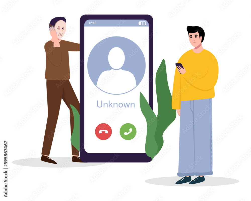 Phone scam concept. Scamming people to get their money. Financial ...