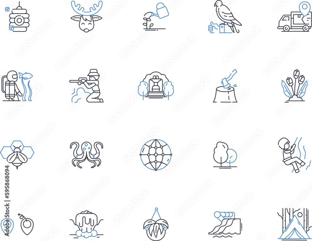 Mystic forest line icons collection. Enigmatic, Mysterious, Ethereal ...