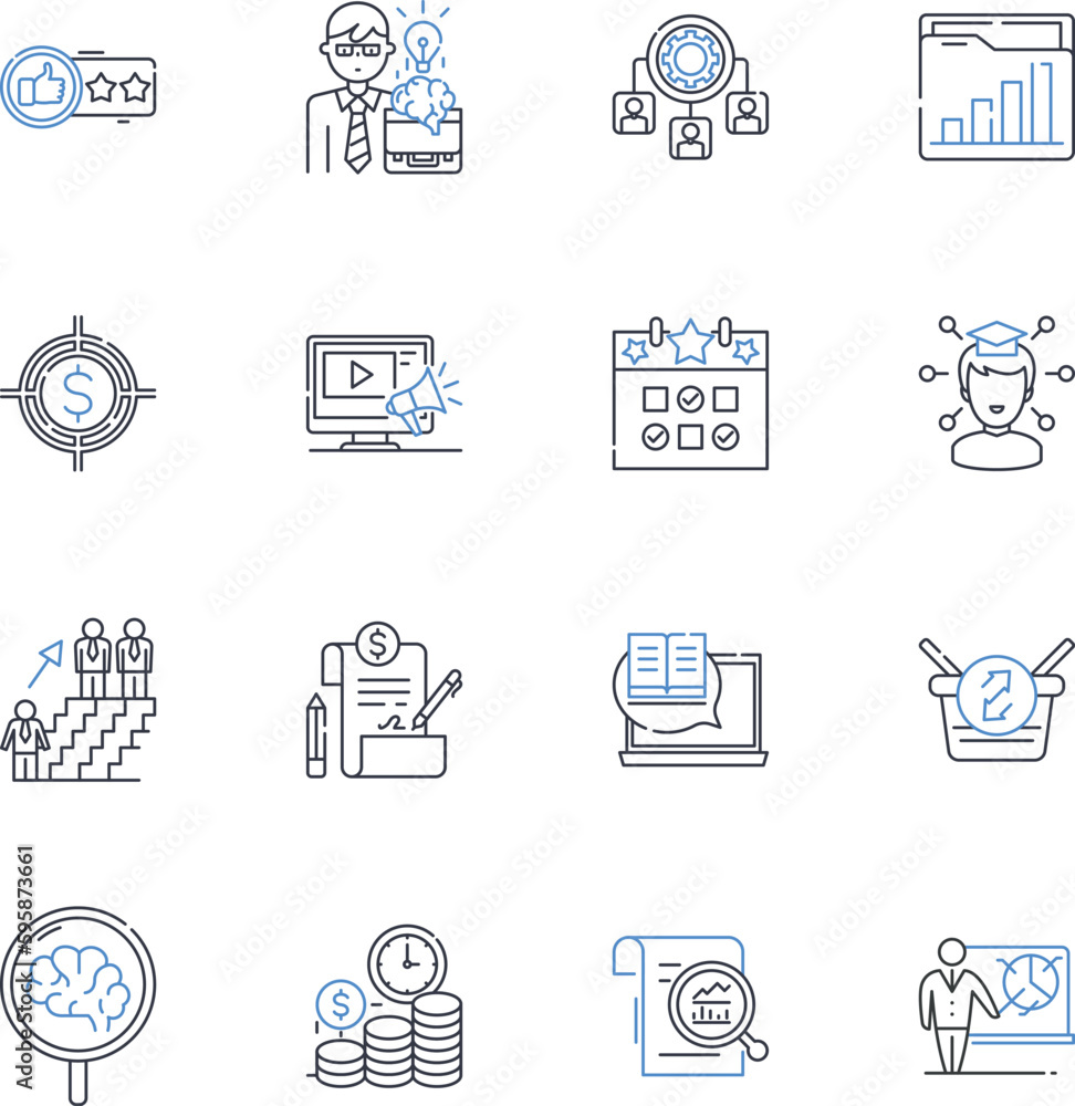 Perseverance and Endurance line icons collection. Grit, Determination ...