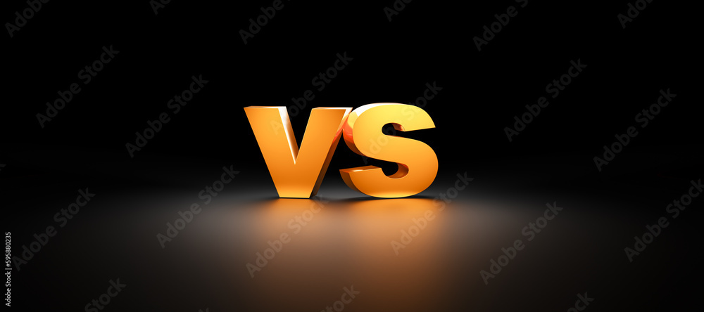 VS. Versus battle banner template on black background. product ...