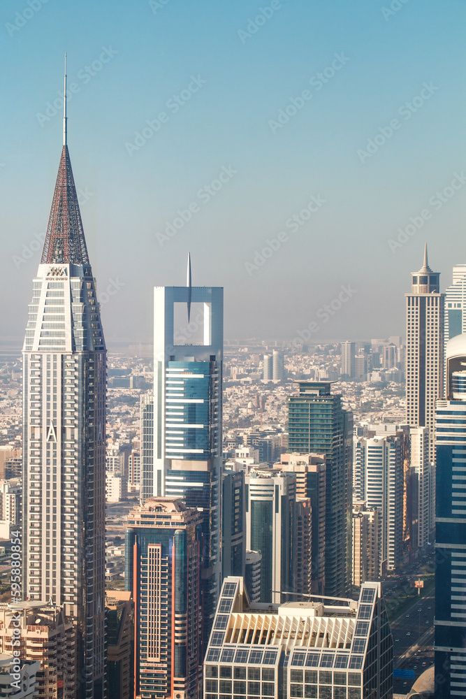 Dubai, UAE – april 06, 2023: A A Tower apartment building, Al Hawai ...