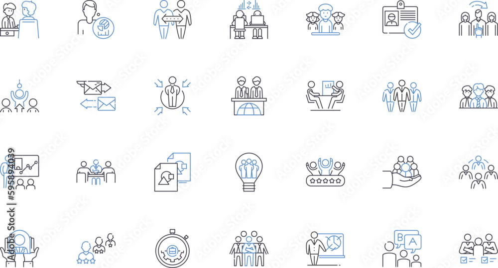 Operational Efficiency Line Icons Collection Streamline Optimization