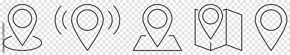 Set of geolocation map marks. Vector illustration isolated on ...