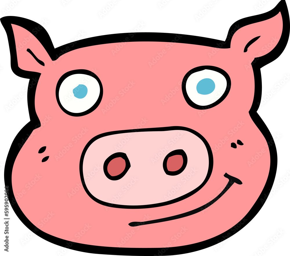 cartoon pig face Stock Illustration | Adobe Stock