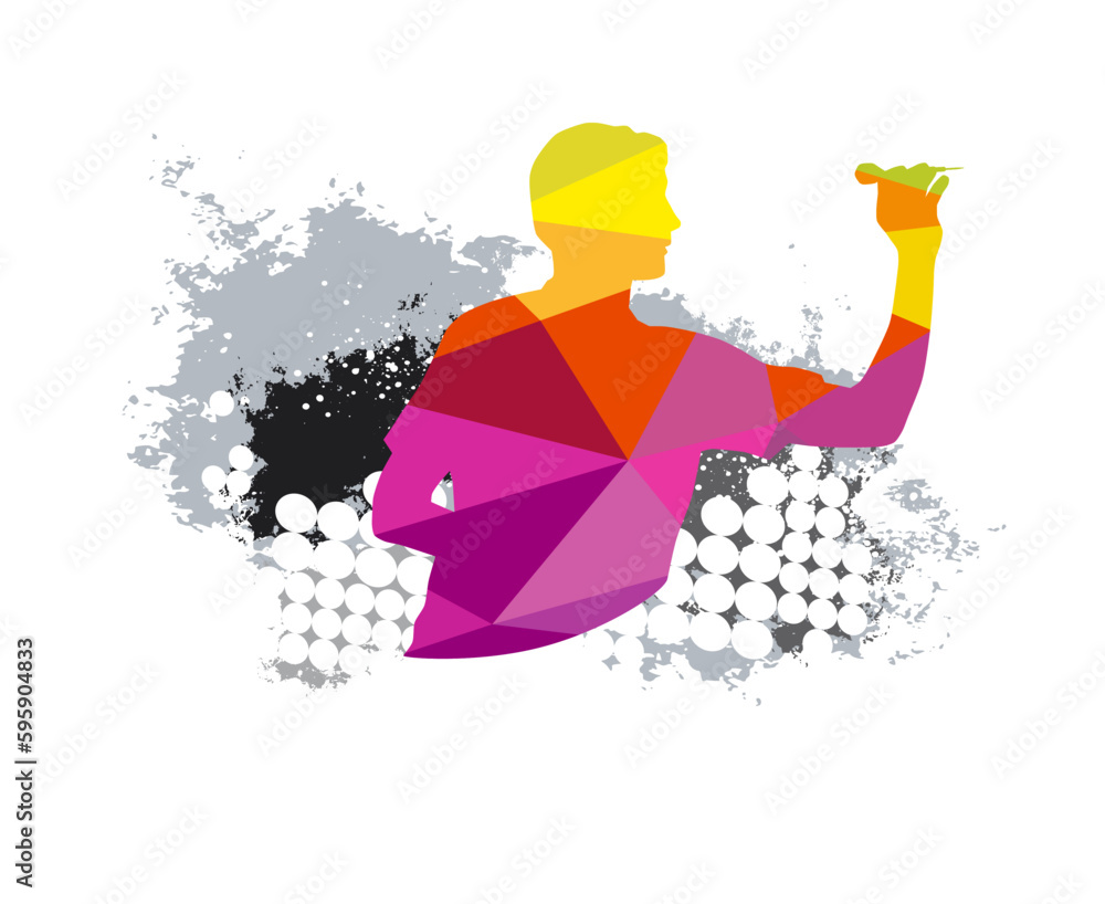 Darts sport graphic for use as a template for flyer or for use in web ...
