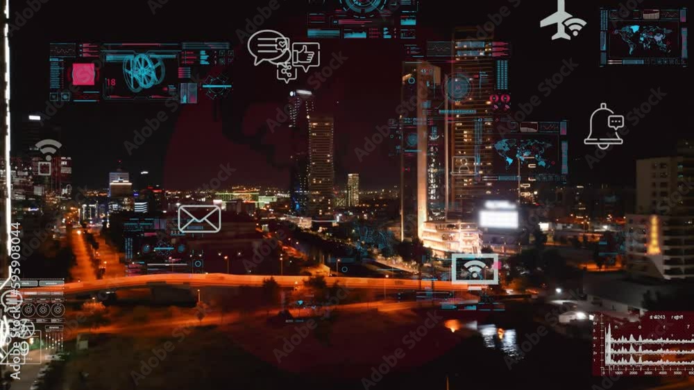 Smart city IOT internet of thing ICT digital technology futuristic ...