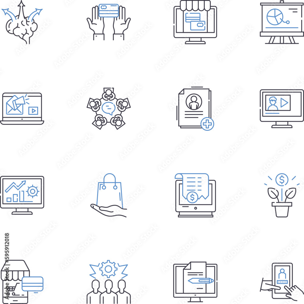Creation management line icons collection. Ideation, Conception ...