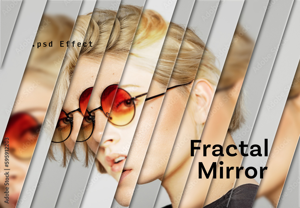 Fractal Mirror Photo Effect Stock Template | Adobe Stock