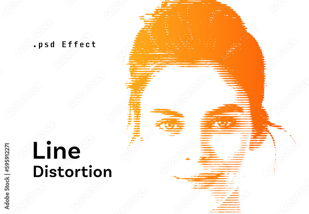 Line Distortion Photo Effect Stock Template | Adobe Stock