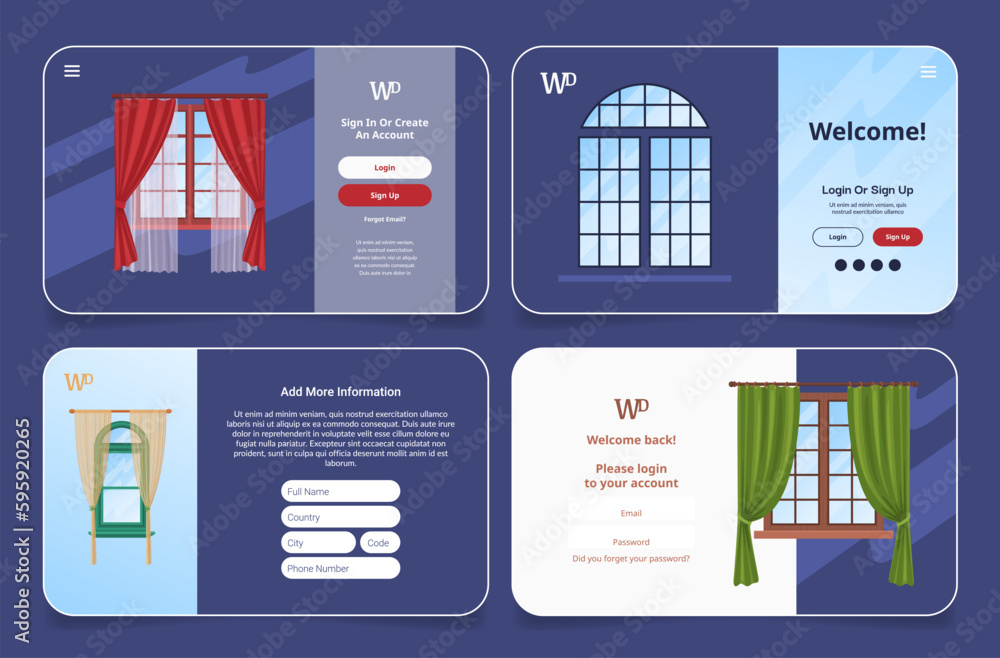 Welcome web page window login signup homepage mainpage user interface ...