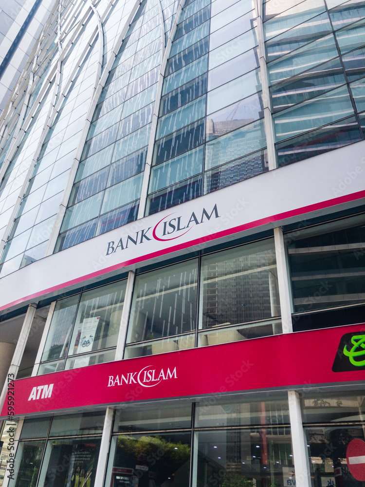 Kuala Lumpur, Malaysia - April 2023: Bank Islam sign and logo, downtown ...