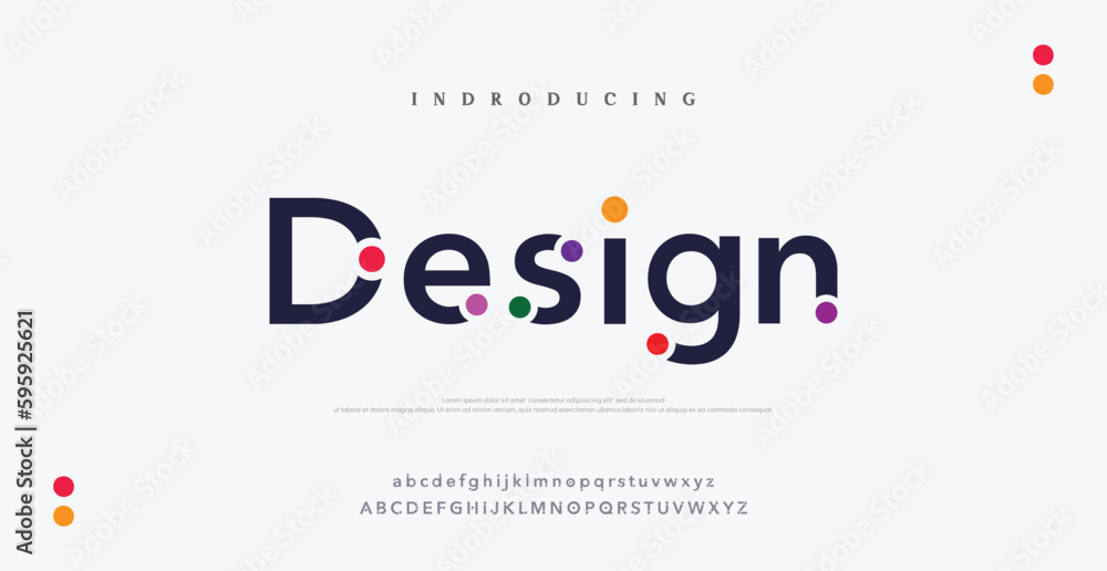 Design, abstract technology alphabet with colorful tech font. digital ...