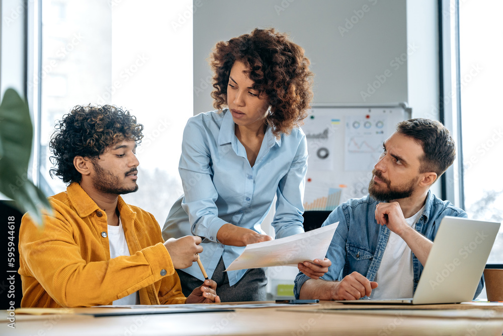 Successful people of different nationalities, creative business team ...