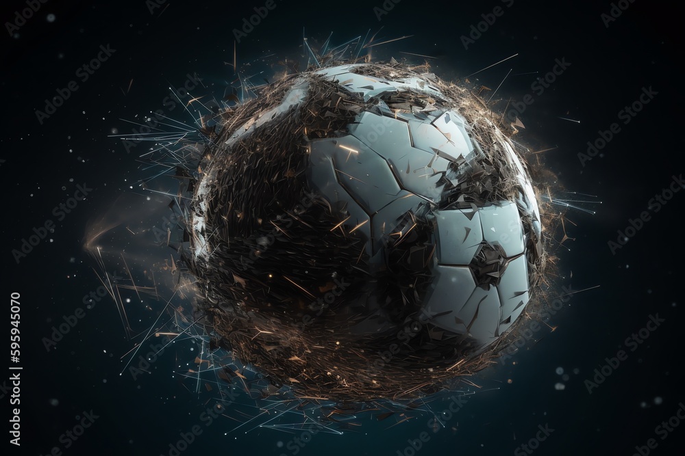 High resolution combined sketches and 3D illustrations of a soccer ball ...