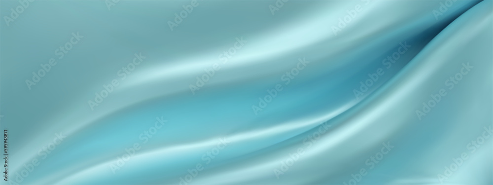 Abstract blue silk vector background. Luxury blue cloth or liquid wave ...