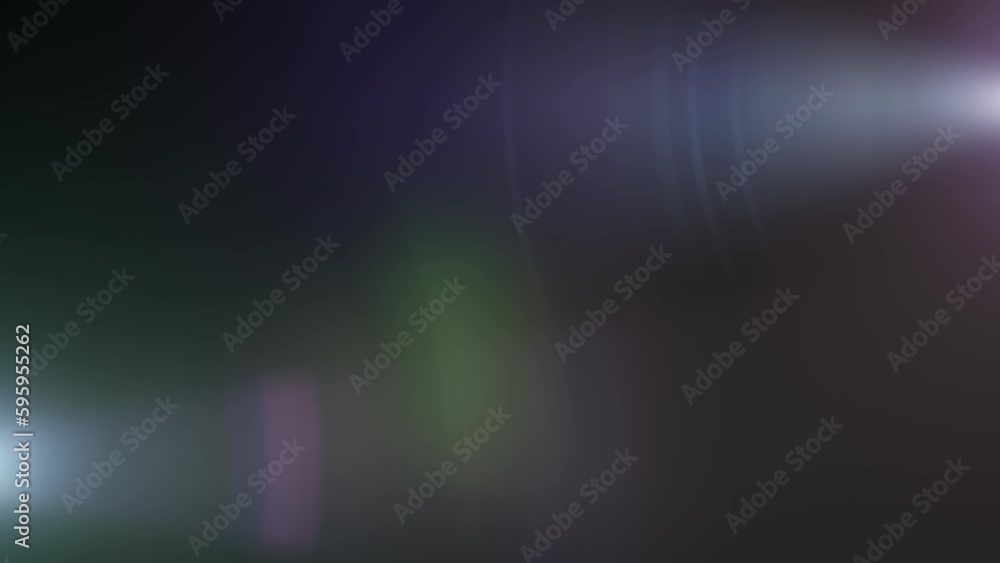 Abstract optical lens flares light motion animation on dark blue ...