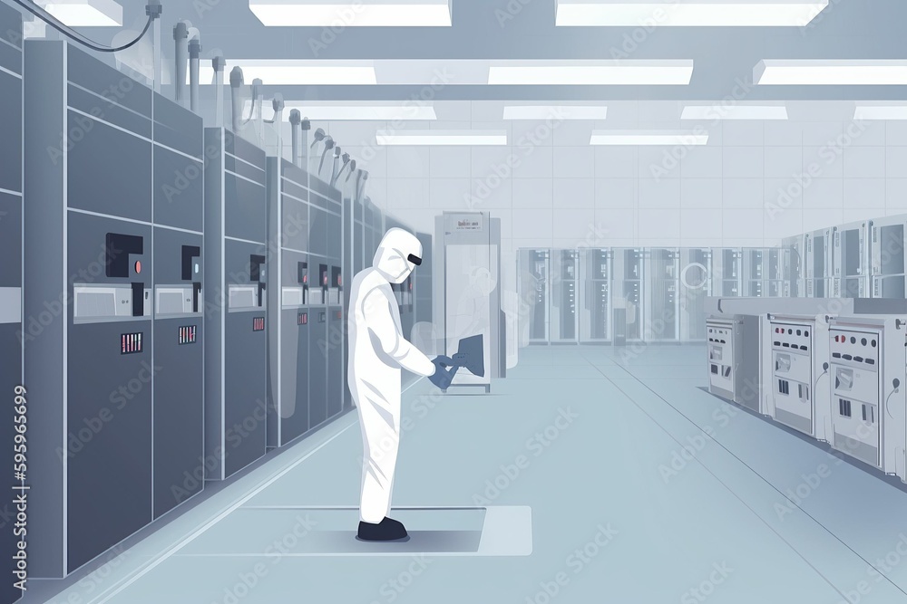 The illustration of semiconductor operator, generative ai content by ...