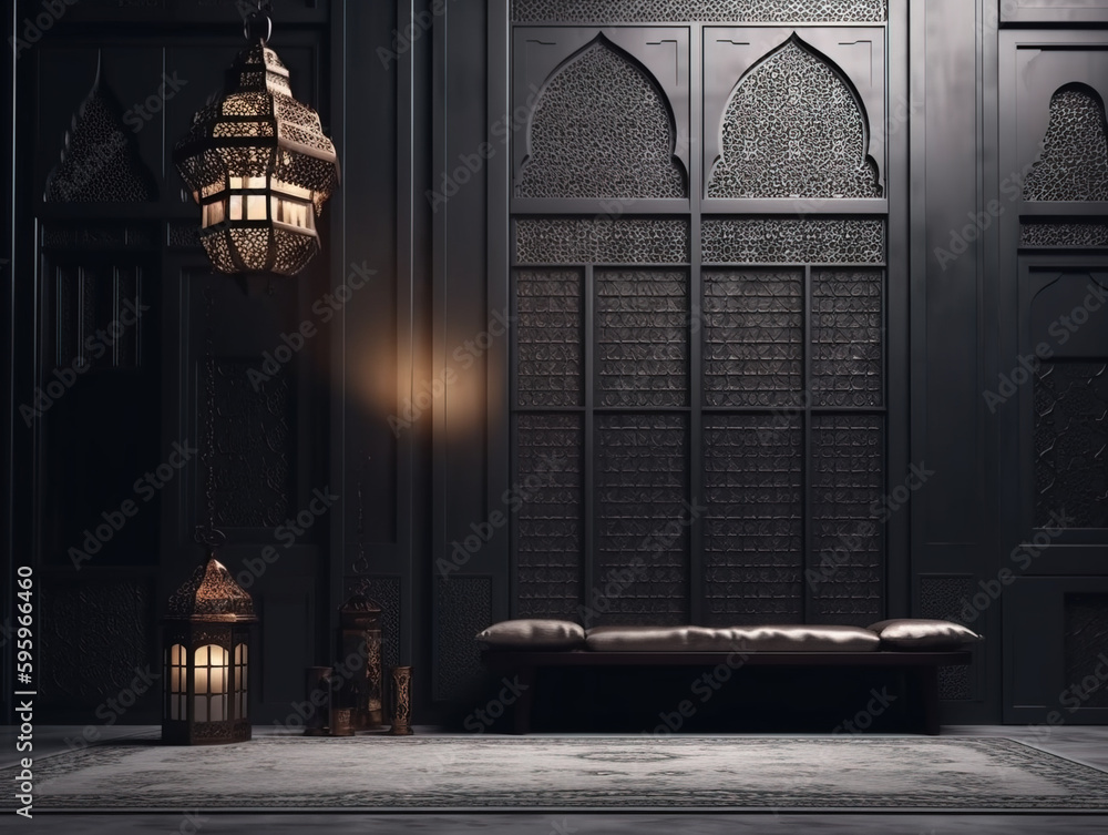 An Islamic background for a mosque in gray, a background for Ramadan ...