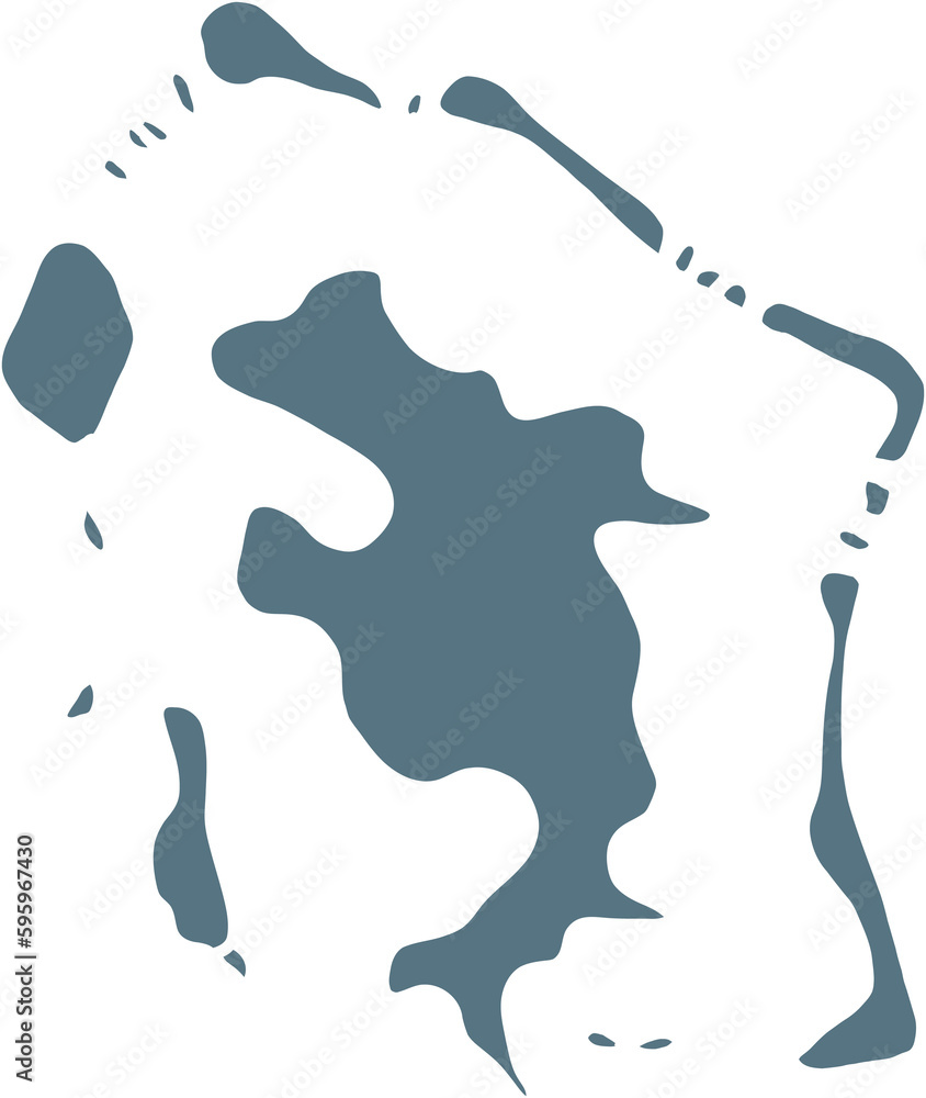 Poster doodle freehand drawing of bora bora island map. – Wall Art ...