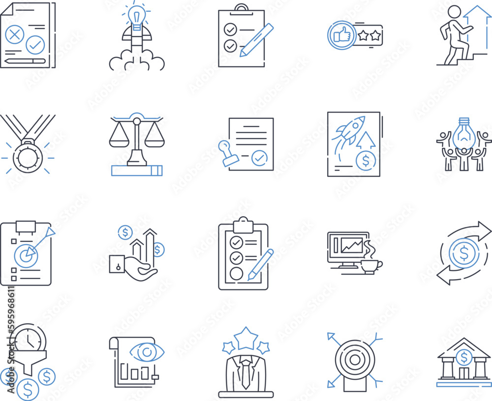 Mtary Mechanism line icons collection. Gearbox, Cog, Spring, Cylinder ...