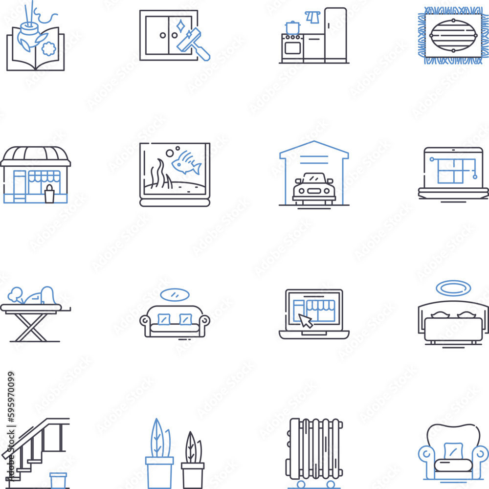 Bathroom renovation line icons collection. Refresh, Revamp, Redesign ...