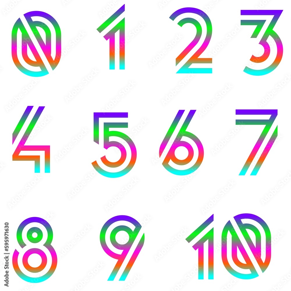 printable numbers 1 to 10 for kids learning. Stock Illustration | Adobe ...