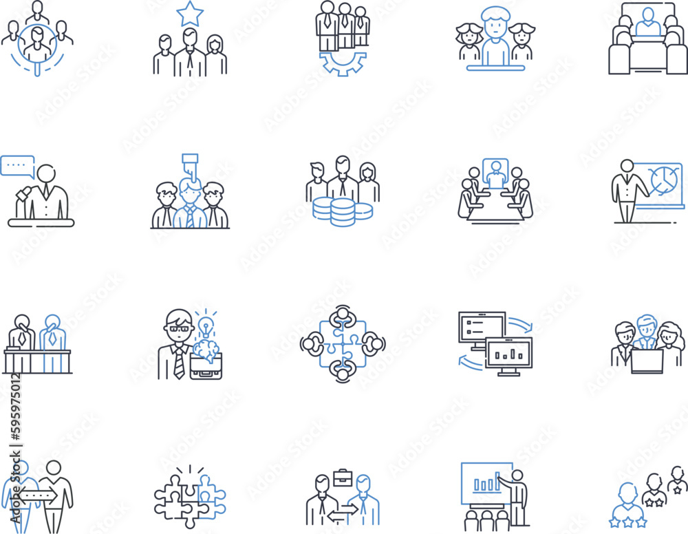 Posse line icons collection. Friends, Crew, Gang, Squad, Allies ...