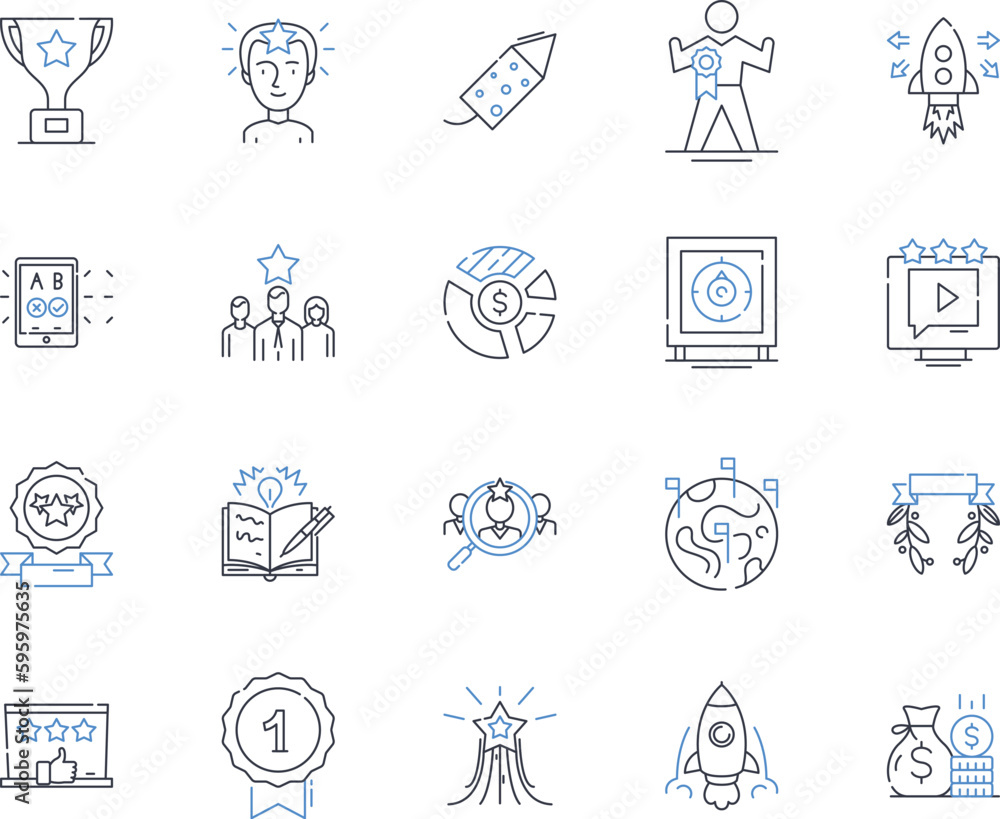 Reward line icons collection. Bonus, Prize, Incentive, Benefits ... Reward line icons collection. Bonus, Prize, Incentive, Benefits ...