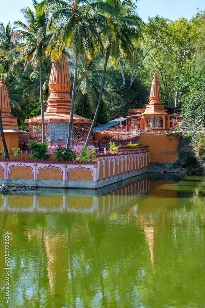 Scenic ancient Hindu Temple at Ramdara near Pune India. The Temple was ...