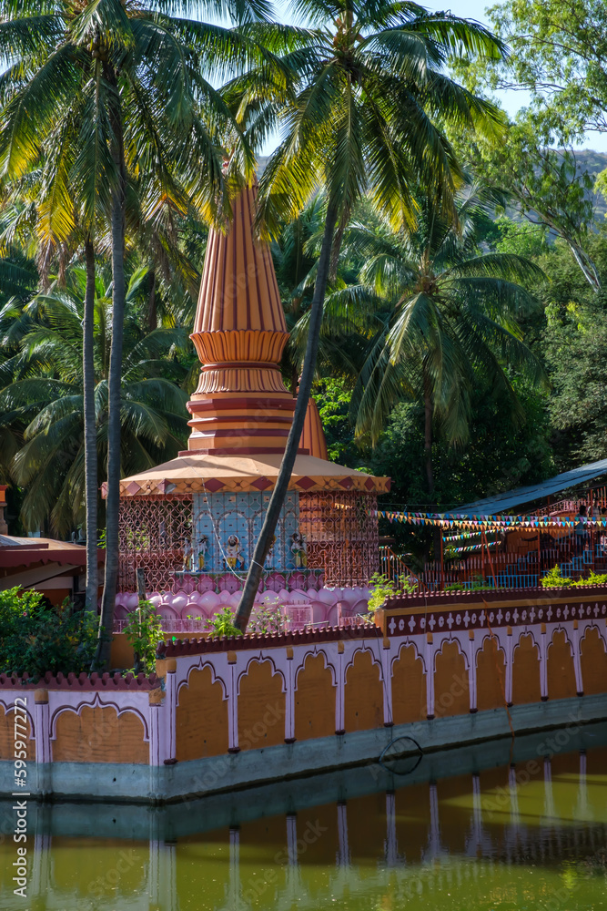 Scenic ancient Hindu Temple at Ramdara near Pune India. The Temple was ...
