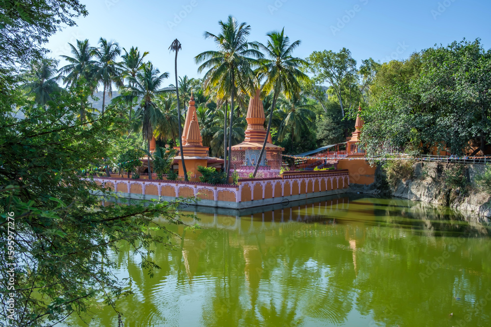 Scenic ancient Hindu Temple at Ramdara near Pune India. The Temple was ...
